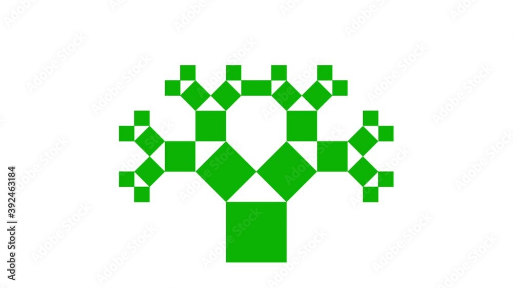 Vidéo Stock Pythagoras tree animation, pythagorean theorem graphic ... Vidéo Stock Pythagoras tree animation, pythagorean theorem graphic ...