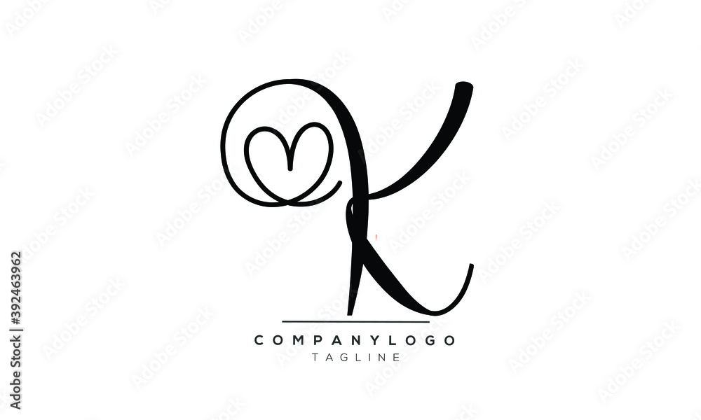K initials monogram letter text alphabet logo design Stock Vector ...