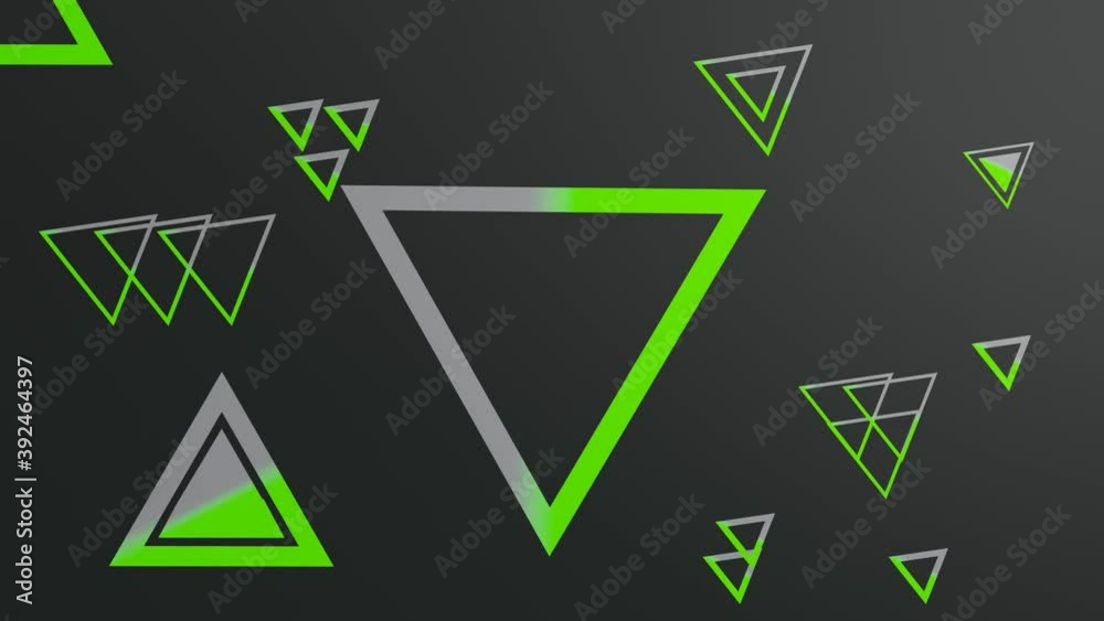 Seamless Rotation of Triangle Shape with grey, white and green color ...