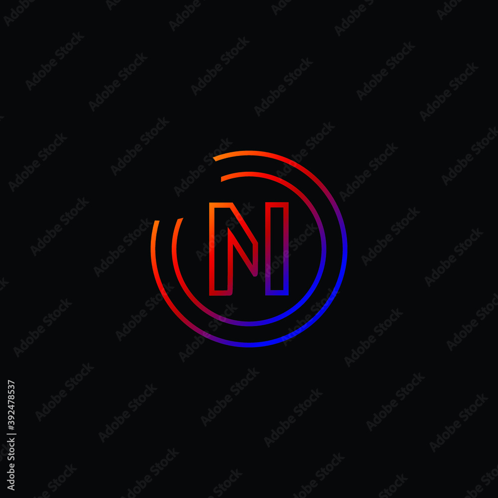 Elegant Design of N Alphabet .Purple And Pink Color Gradient Enclosure ...