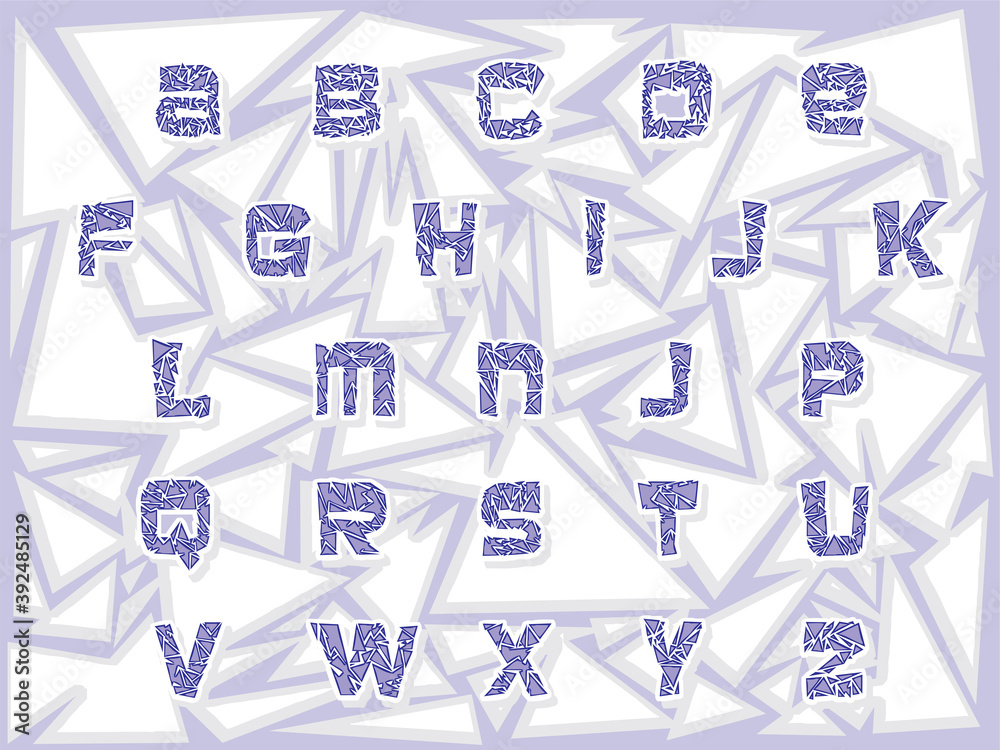 A set of all letters of the Latin alphabet, similar to the image of ...