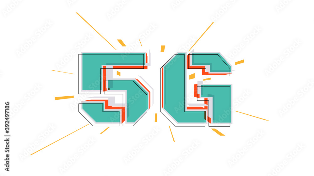 5G network conceptual vector design. Logo for fifth generation ...