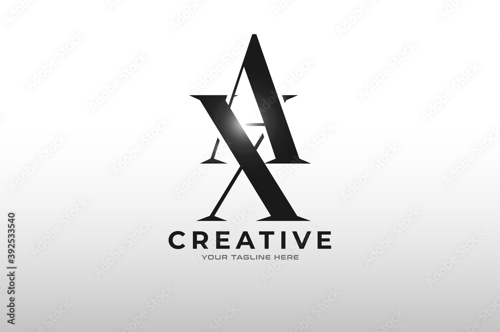 Initial letter A and X logo isolated on white background, Flat Logo ...
