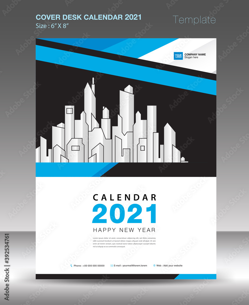 Cover design for Calendar 2021, Desk Calendar template, Wall calendar ...