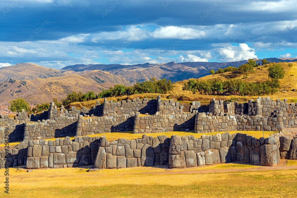 Poster Sacsayhuaman inca ruin with giant inca walls, Cusco, Peru ...