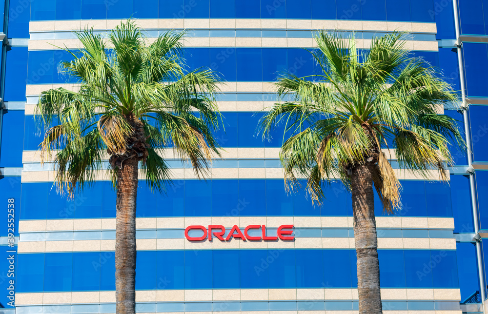 Oracle office tower in downtown of Silicon Valley's largest city with ...