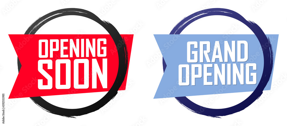 Banners design template, business startup ceremony isolated symbols ...