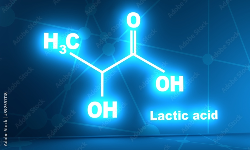 Lactic acid molecule. Structural chemical formula. Infographics ...