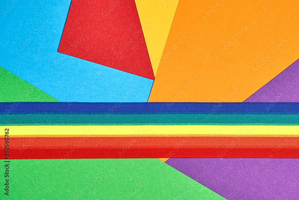 colored cardboard and rag inkle of LGBT flag colors Stock Illustration ...