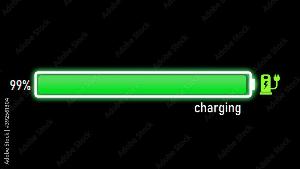 Electric Charging Progress bar, electric vehicle or phone battery ...