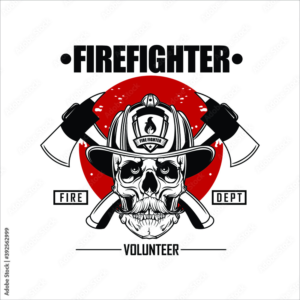 skull firefighter logo template Stock Vector | Adobe Stock