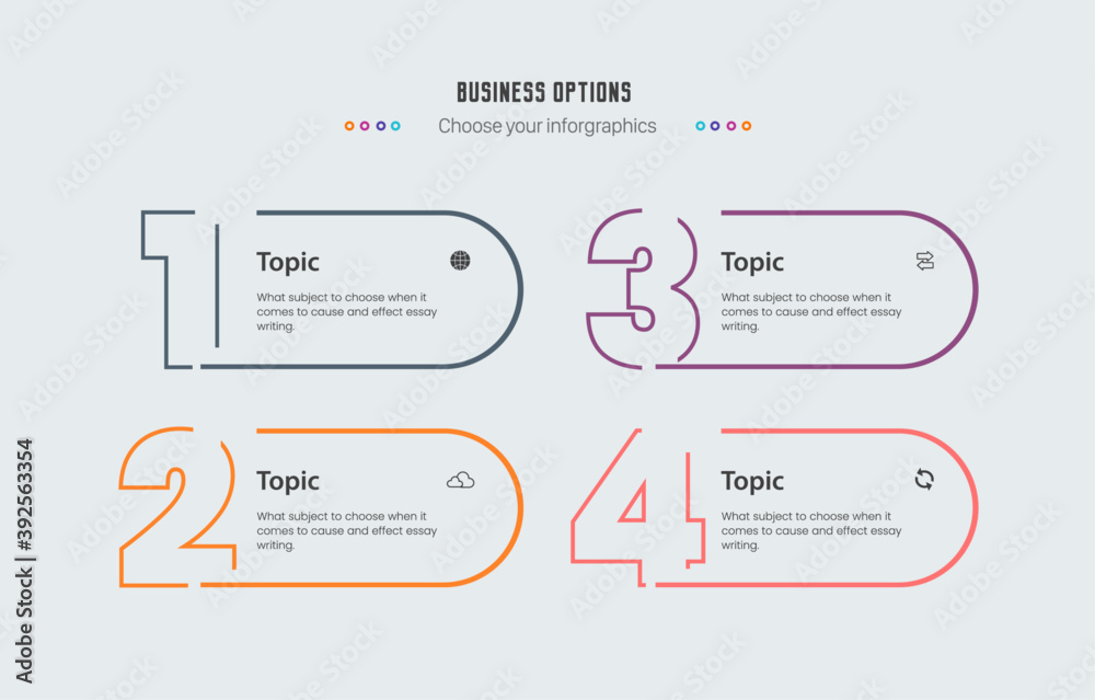 Modern 4 topics for Business Infographic template, Infographic with 4 ...