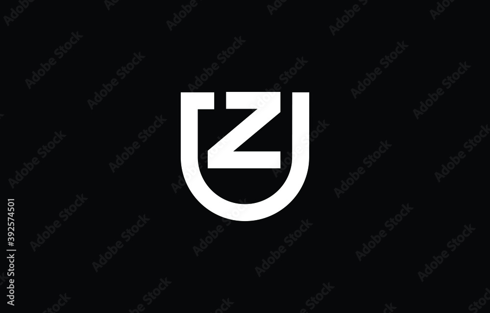 UZ ZU U Z logo design concept with background. Initial based creative ...