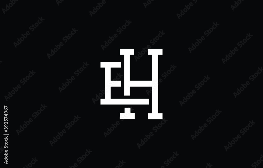 EH HE E H logo design concept with background. Initial based creative ...