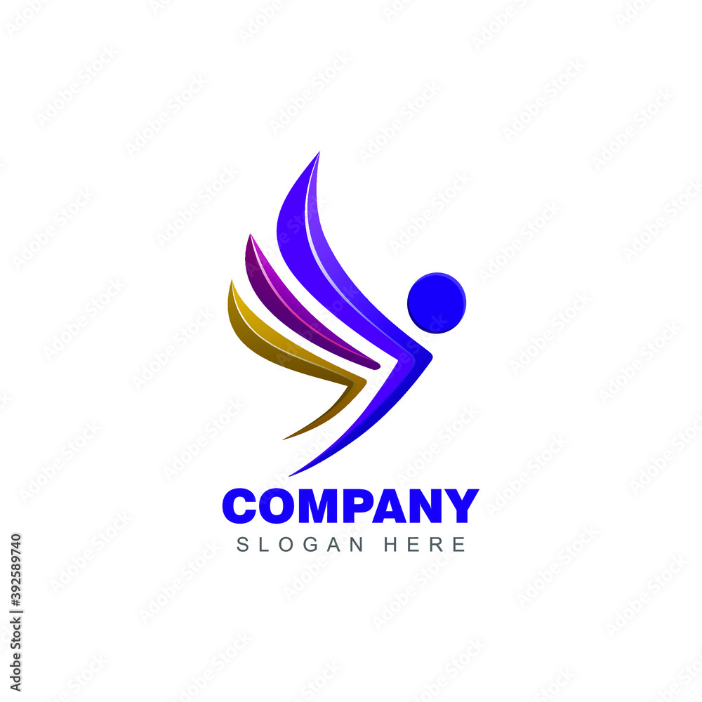 Flying Wings Logo Vector Illustration in full color Stock Vector ...