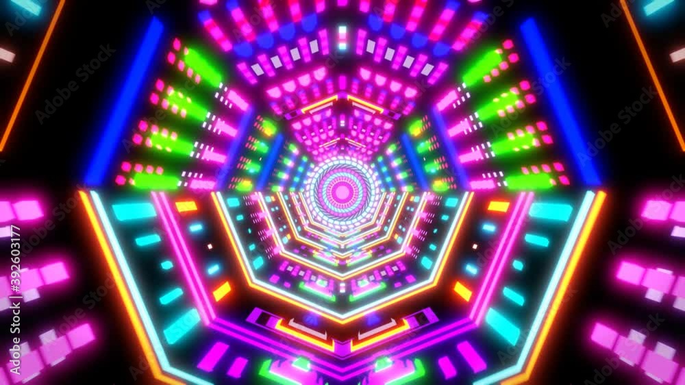 Multicolor Trippy Abstract Neon Lights Music Video Background Seamless ...