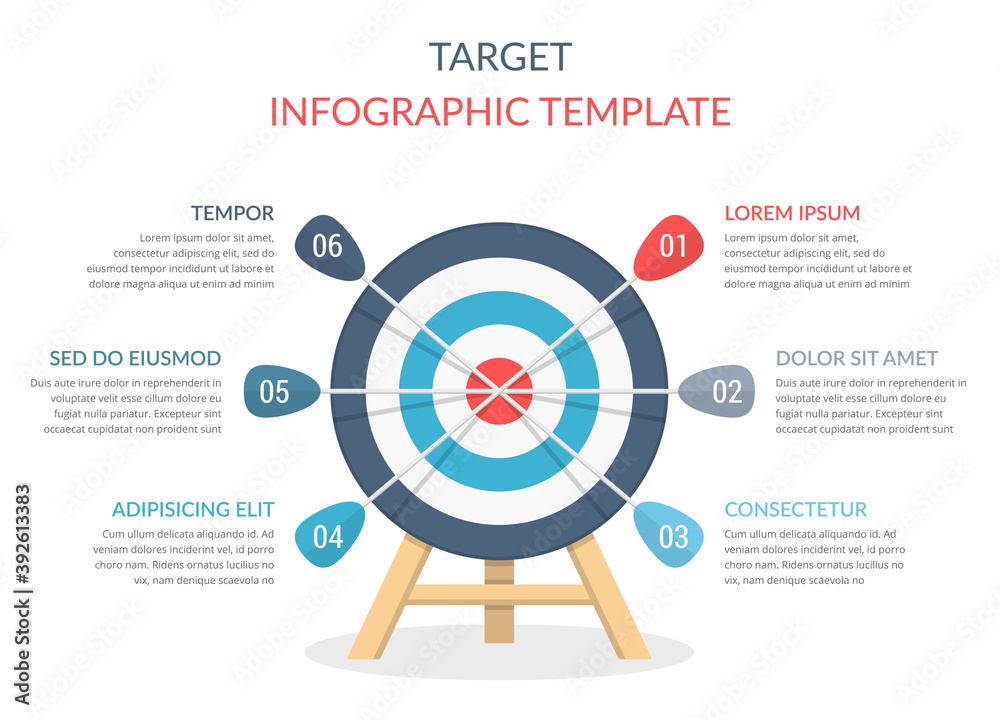 Target with Six Arrows Stock Vector | Adobe Stock