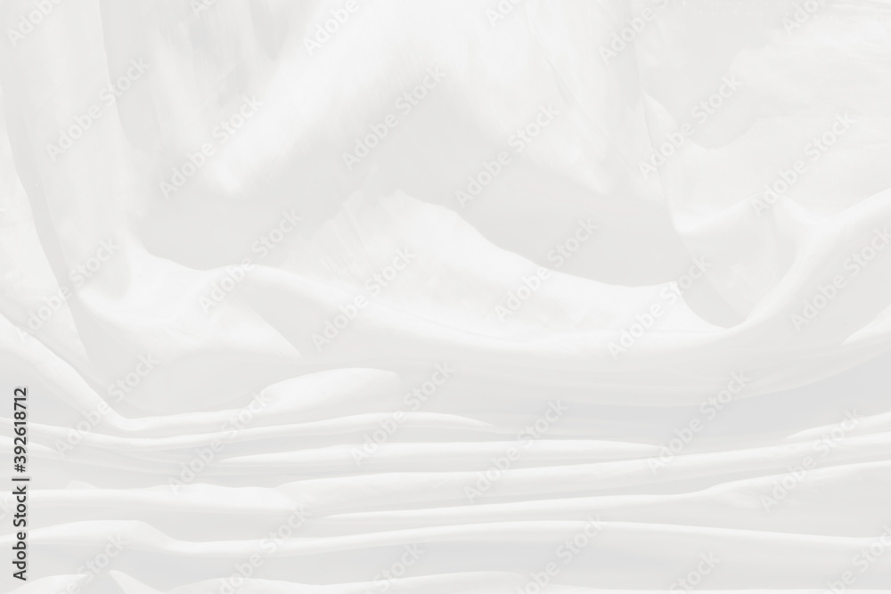 Top view Abstract White cloth background with soft waves.Wave and curve ...
