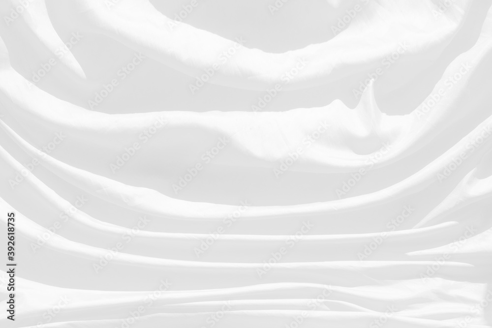 Top view Abstract White cloth background with soft waves.Wave and curve ...