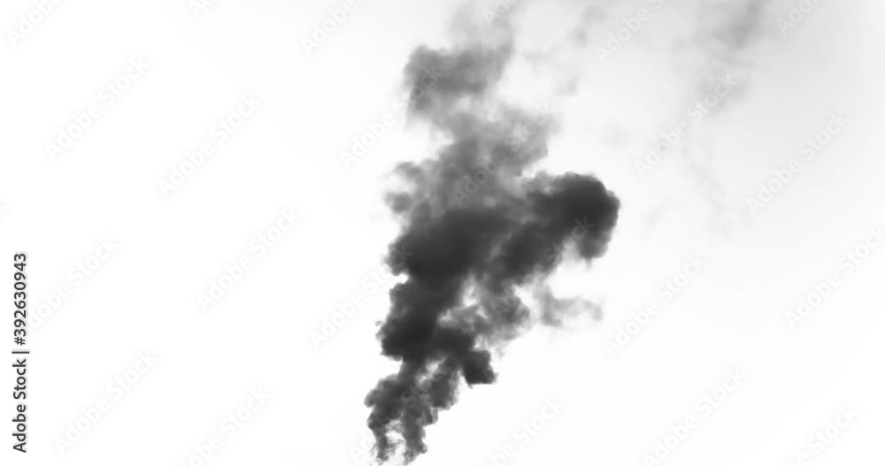 Black Smoke Over the Conflagration. Black smoke rises from a large ...