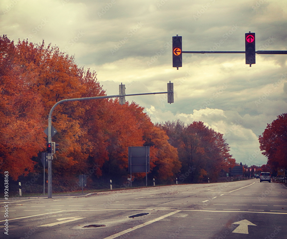Bavaria, Germany - pedestrian crossing with traffic lights of an urban ...