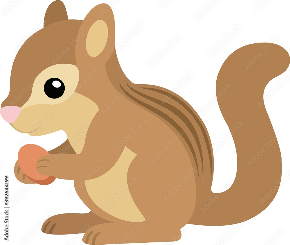 Vector emoticon illustration of a cute squirrel Stock Vector | Adobe Stock