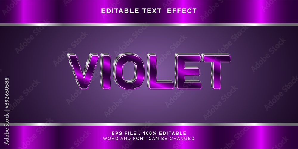 violet text effect editable Stock Vector | Adobe Stock