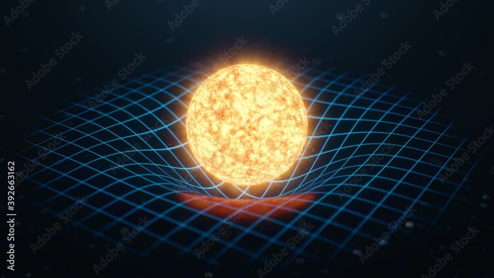 Gravity Sun bends space around it, distorted spacetime Concept gravity ...
