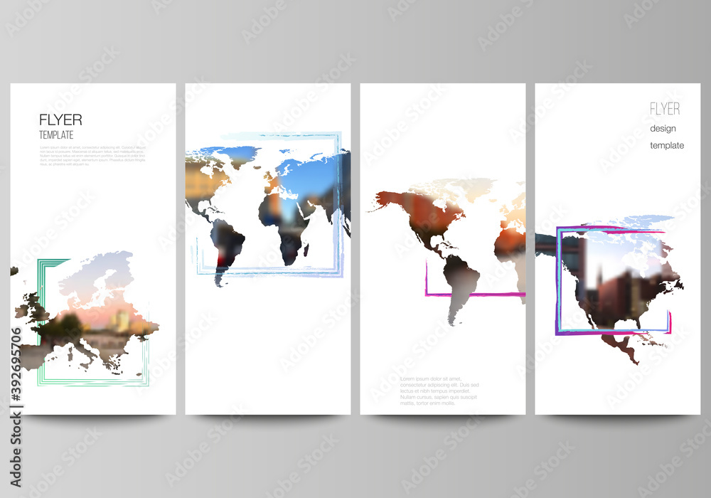 Vector layout of flyer, banner templates for website advertising design ...