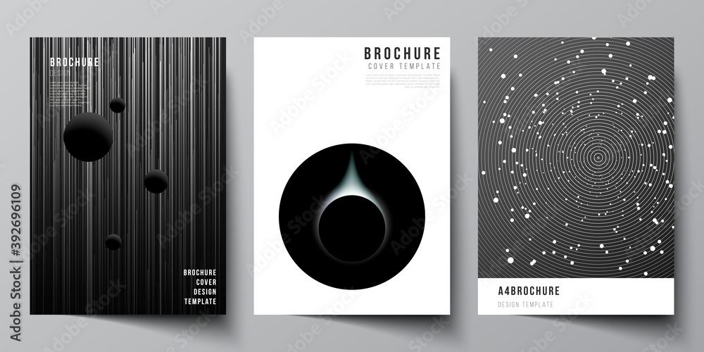 Vector layout of A4 format cover mockups design templates for brochure ...