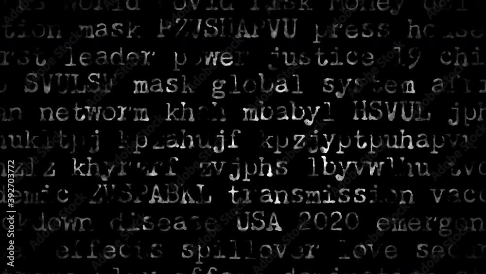 background with animated words in a dramatic typewriter font Stock ビデオ ...