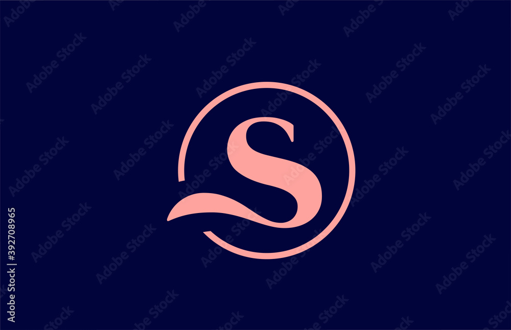 S alphabet letter logo icon in pink and blue colors. Elegant circle ...