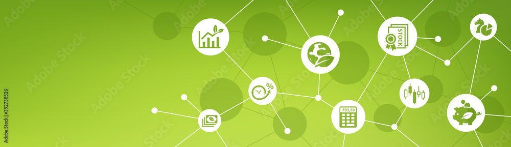 sustainable investing vector illustration. Concept with icons related ...