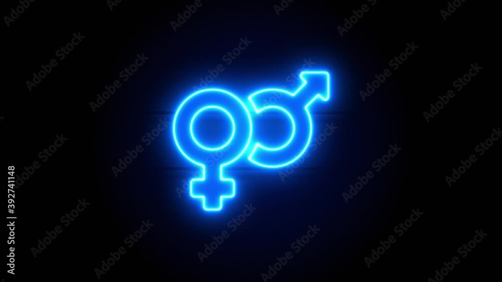 Venus Mars neon sign appear in center and disappear after some time ...