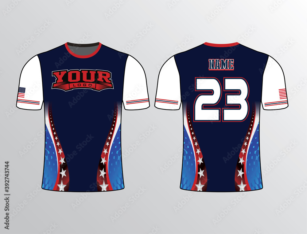 The wavy pattern on the sides stars filled dark blue red white color ...