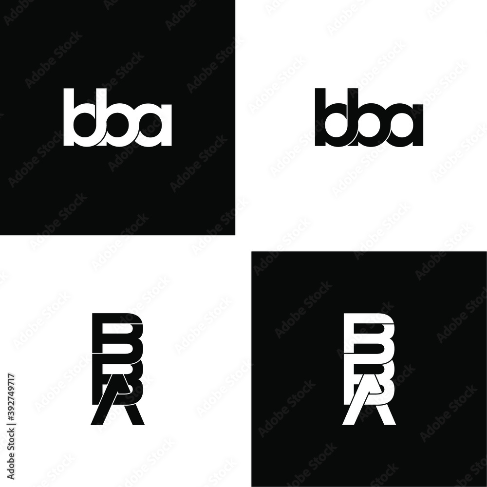 bba lettering initial monogram logo design set Stock Vector | Adobe Stock