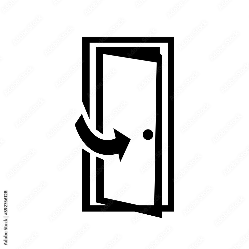 Keep Door Closed Black Icon,Vector Illustration, Isolated On White ...