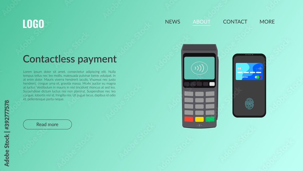 Vecteur Stock The concept of a bank pos terminal for paying for ...