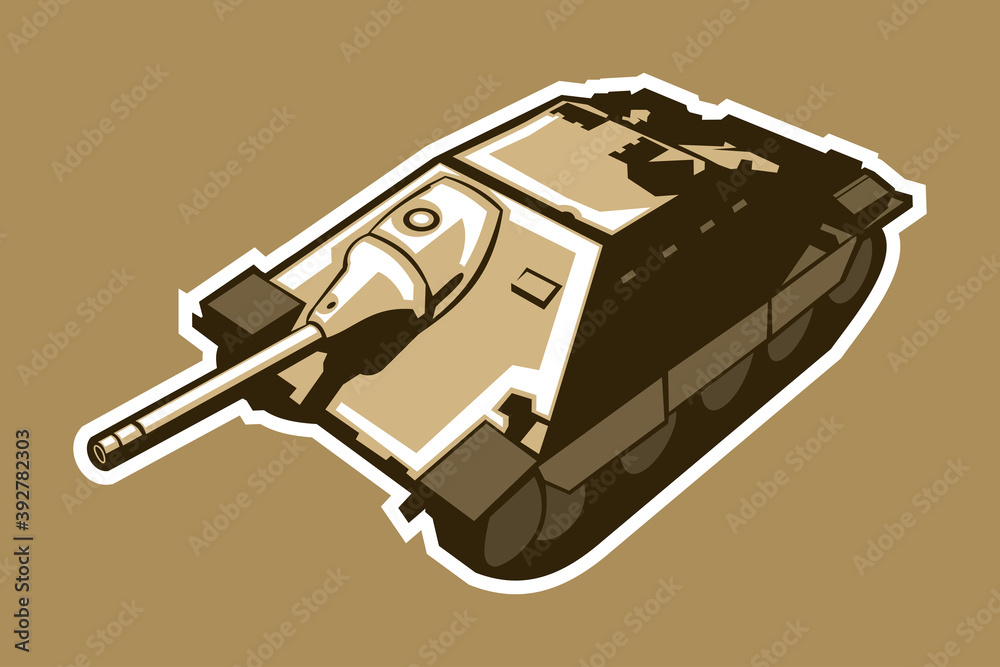 World War II German light tank destroyer vector illustration Stock ...
