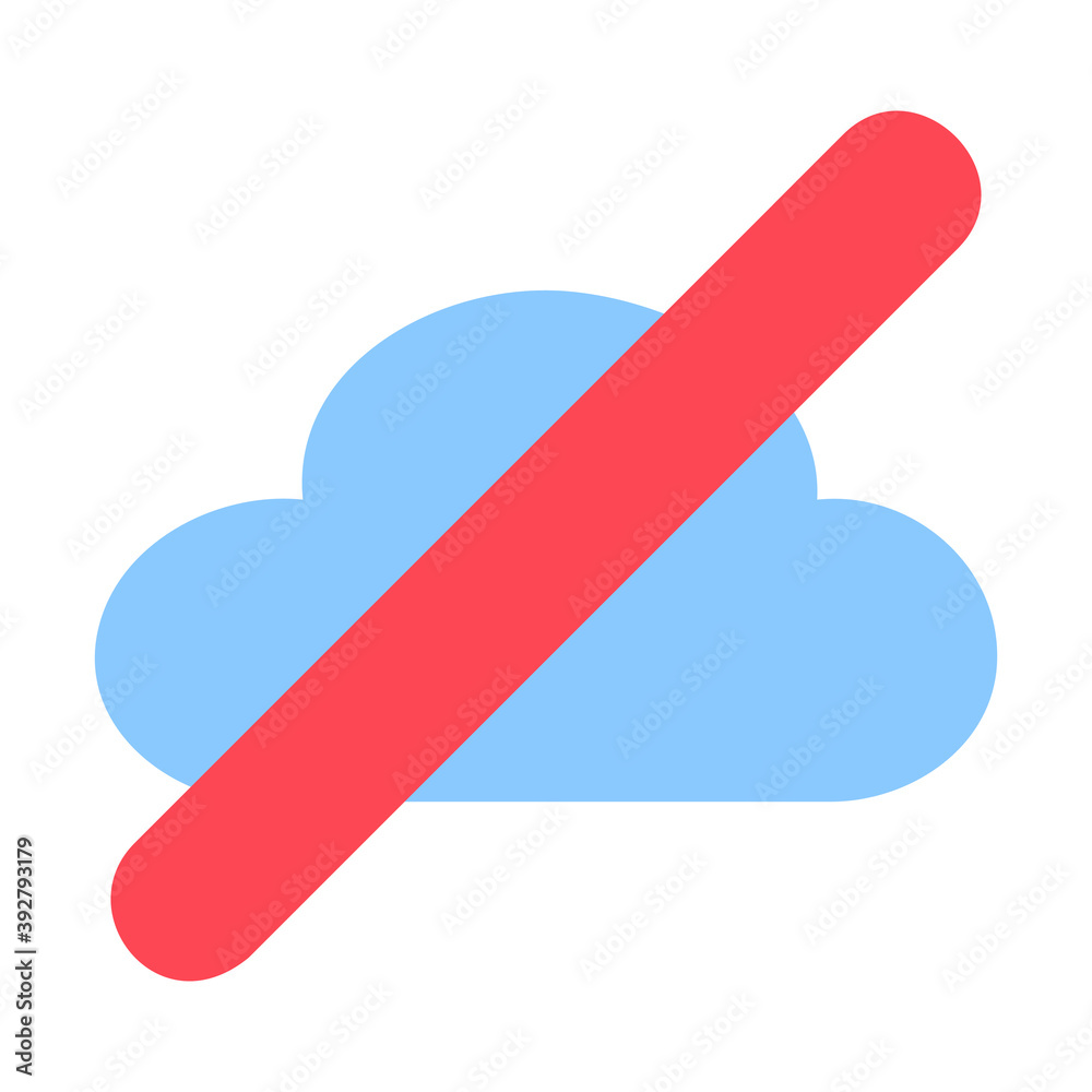 Cloud Offline icon vector illustration in flat style for any projects ...