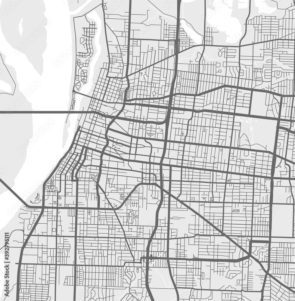 Urban city map of Memphis. Vector poster. Grayscale street map. Stock ...