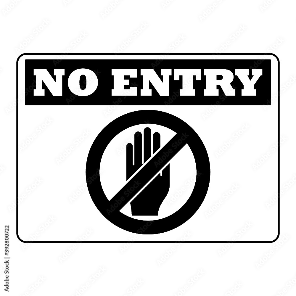 No entry label. No access sign isolated on white background Stock ...