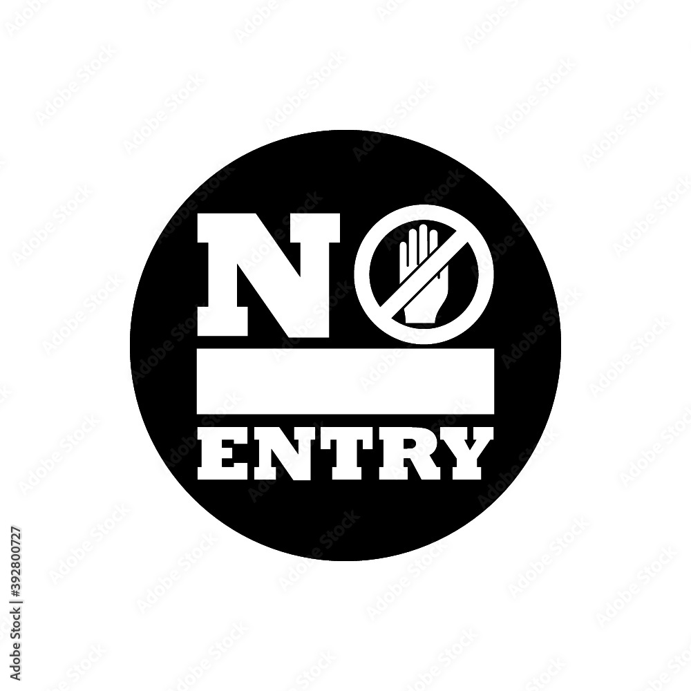 No entry label. No access sign isolated on white background Stock ...