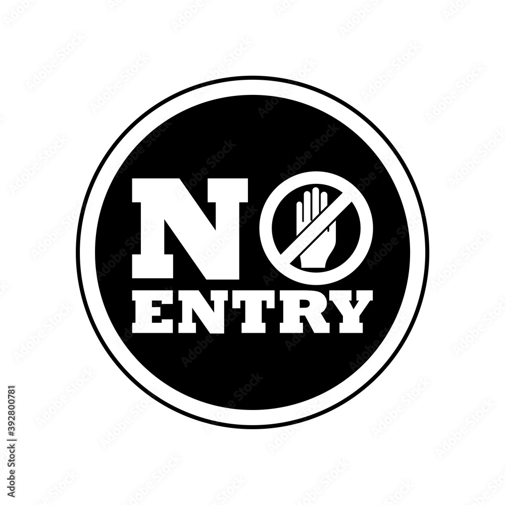 No entry label. No access sign isolated on white background Stock ...