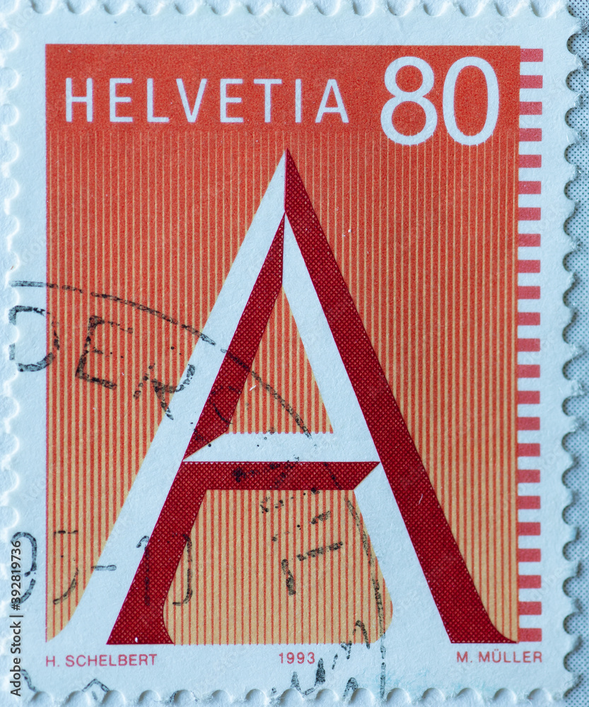 Switzerland - Circa 1993 : a postage stamp printed in the swiss showing ...