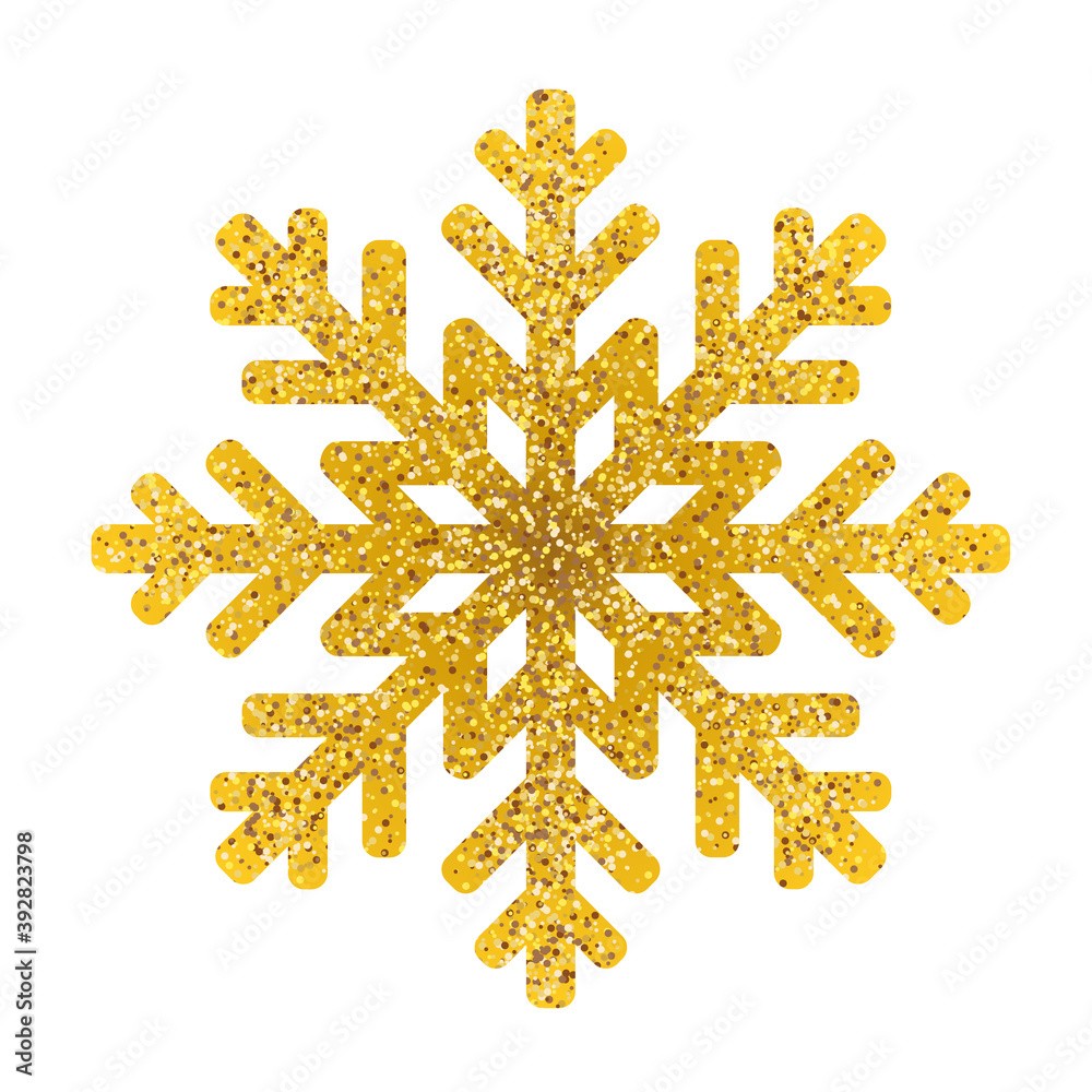 Gold snowflake icon on white background Stock 벡터 | Adobe Stock