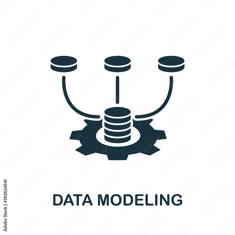 Data Modeling icon. Simple element from website development collection. Filled Data Modeling ...