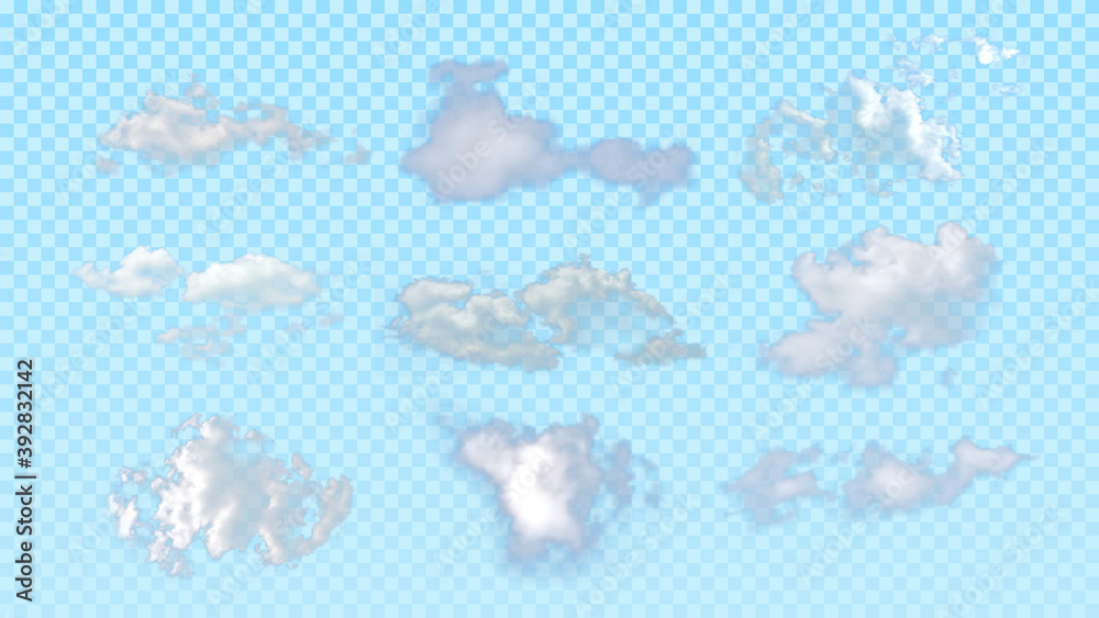 Isolated realistic clouds on transparent background Stock Vector ...