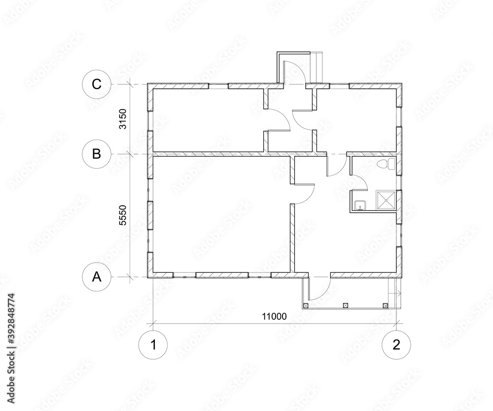 House floor plan vector. Architectural background for your design ...