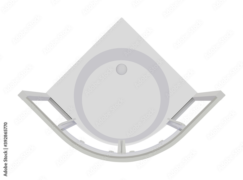 Corner shower cabin top view isolated on white background Stock Vector | Adobe Stock
